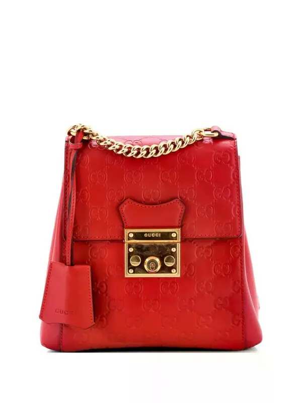 Gucci Padlock Sima Leather Mini Backpack - Red