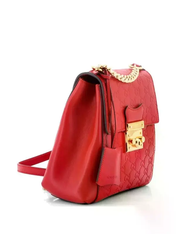 Gucci Padlock Sima Leather Mini Backpack - Red