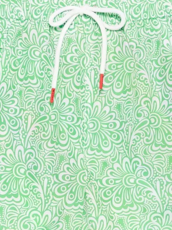 Kiton Floral Print Swim Shorts - Green