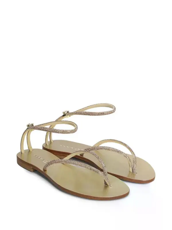 EDDI CUOMO Crystal-embellished Ankle-strap Sandals