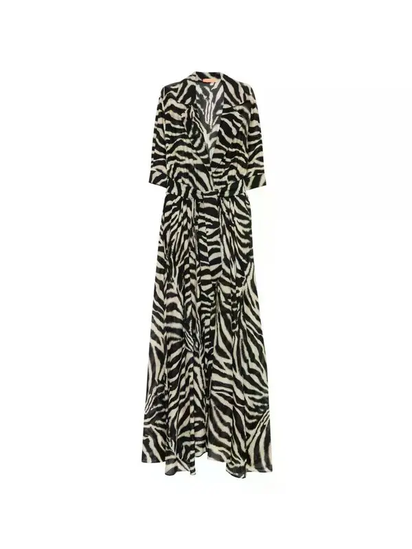 Ermanno Scervino Zebra-print Maxi Shirt Dress - Neutrals