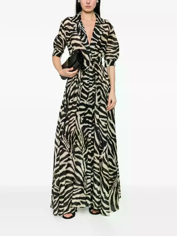 Ermanno Scervino Zebra-print Maxi Shirt Dress