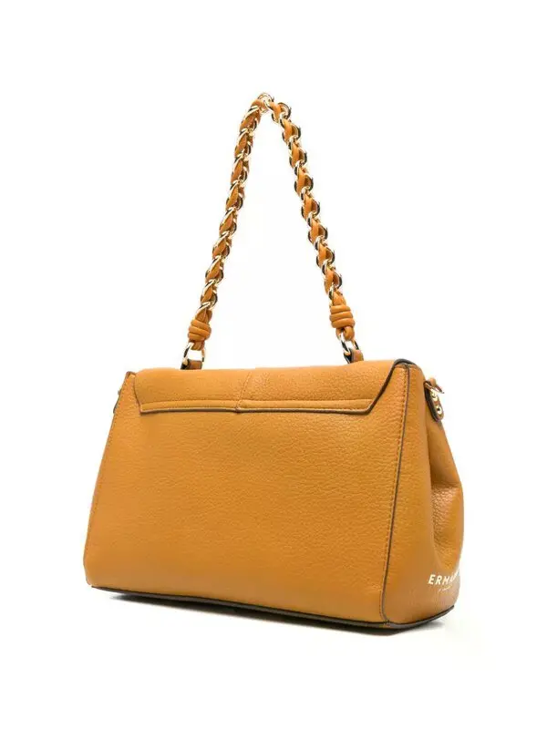 ERMANNO FIRENZE Leather Satchel Bag With Braided Handle