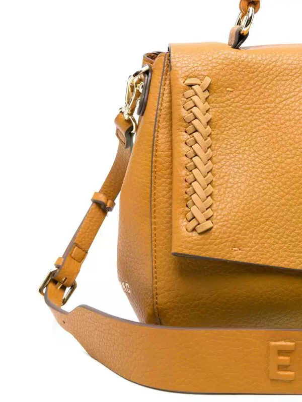 ERMANNO FIRENZE Leather Satchel Bag With Braided Handle