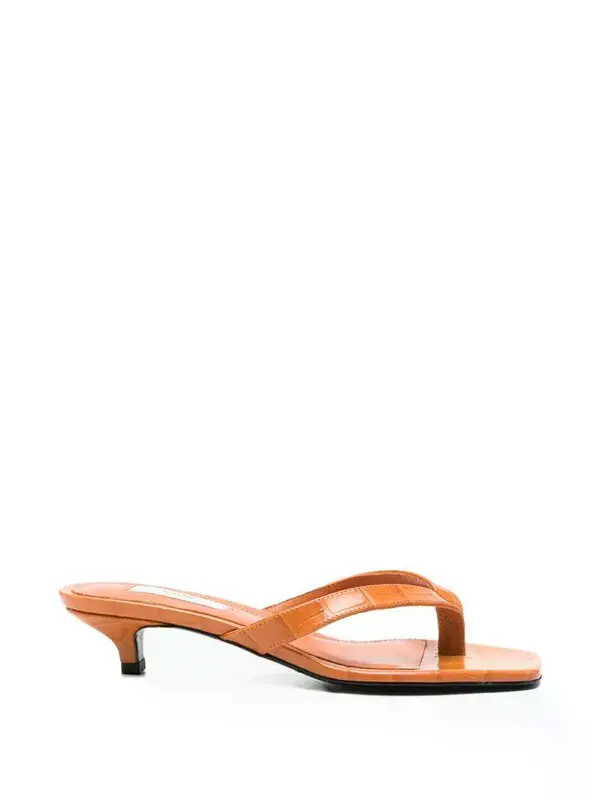 TOTEME Embossed Heeled Sandals - Orange