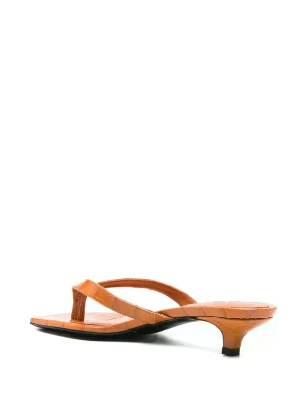 TOTEME Embossed Heeled Sandals - Orange