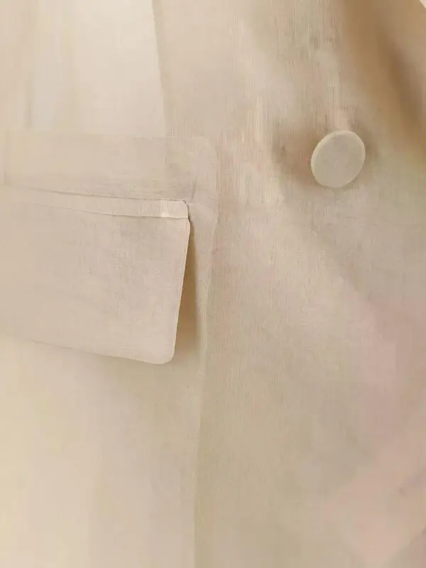 Max Mara Double-breasted Sheer-panel Blazer