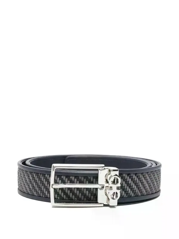 FERRAGAMO Woven Leather Belt - Blue