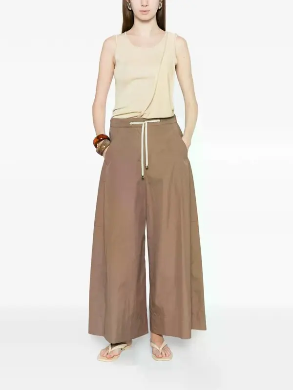 Max Mara Drawstring Palazzo Pants - Brown