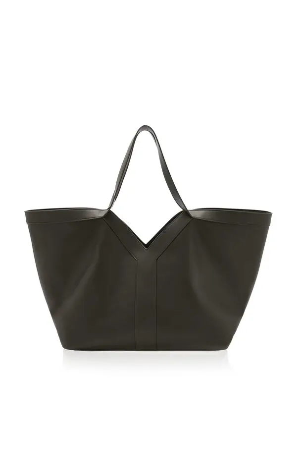 Saint Laurent Large 'y' Leather Tote - Brown