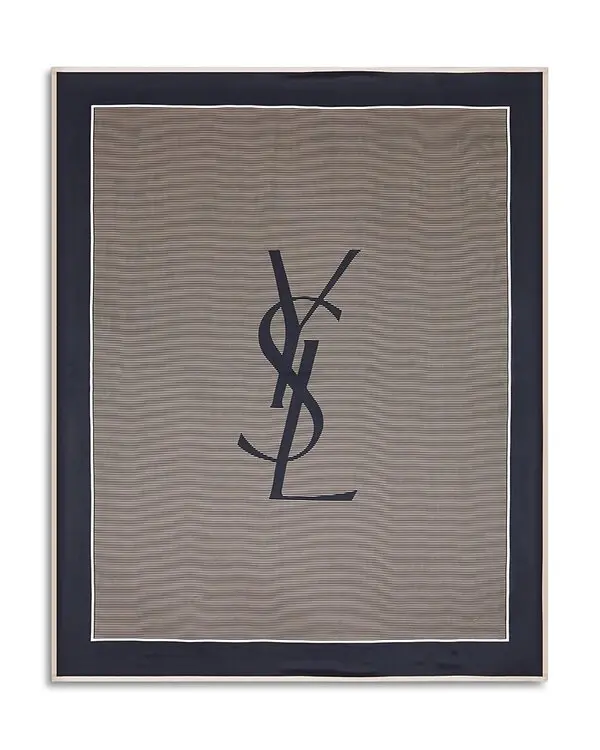 Saint Laurent Cassandre Striped Stole Scarf - Navy And Ivory