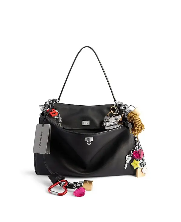 Balenciaga Rodeo Handbag Large With Charms - Black