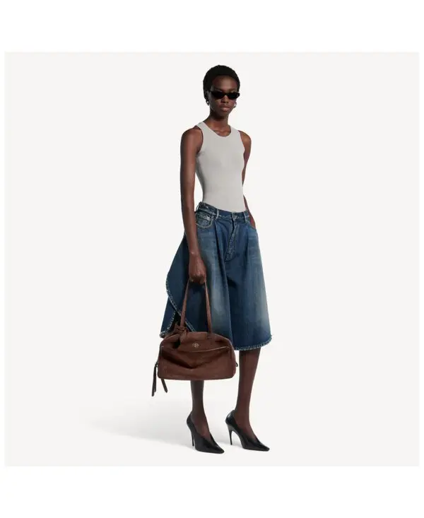 Balenciaga Carrie Bowling Bag Medium - Light Espresso