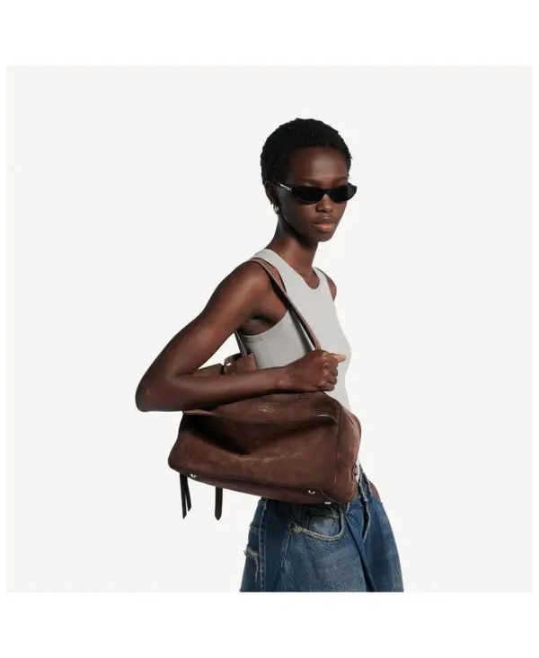 Balenciaga Carrie Bowling Bag Medium - Light Espresso