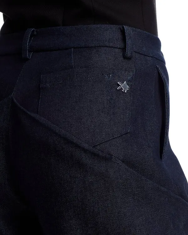 KATE BARTON Astrid Denim Draped Trousers