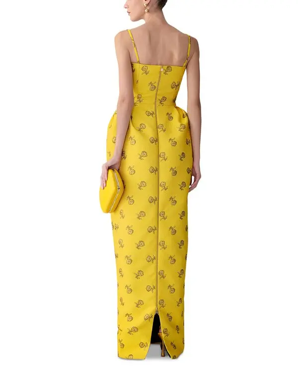 Carolina Herrera Square Neck Bell Skirt Dress