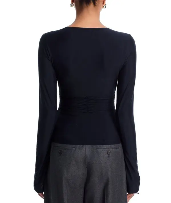 KATE BARTON V Neck Brooch Top