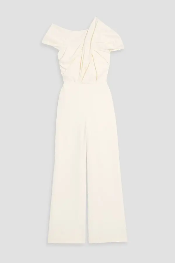 Safiyaa Draped Wide-leg Jumpsuit - Ivory