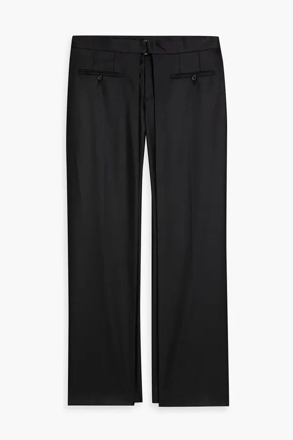 BETTTER Layered Wide-leg Wool-blend Twill Pants