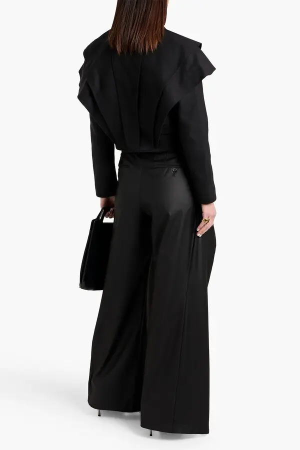 BETTTER Layered Wide-leg Wool-blend Twill Pants