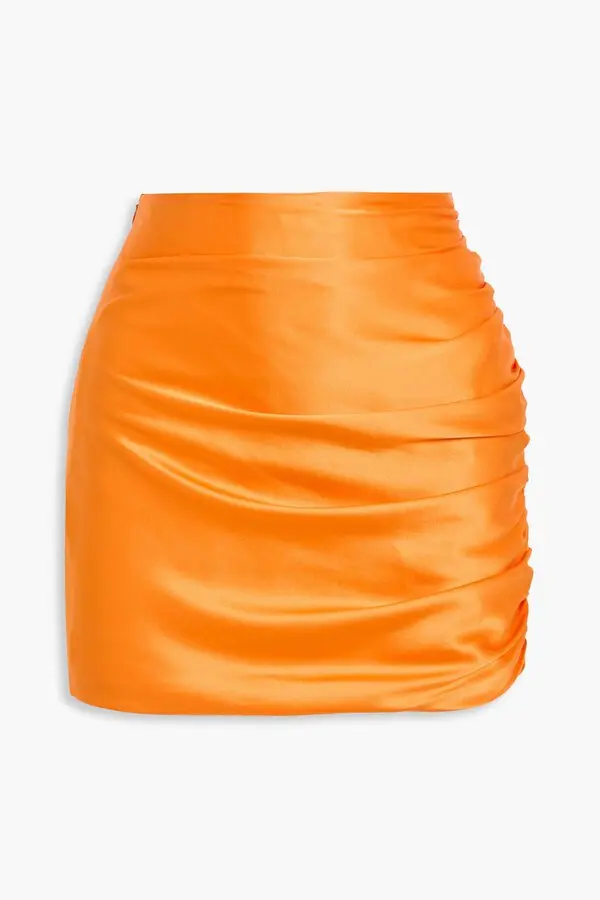 THE SEI Silk-satin Mini Skirt - Orange