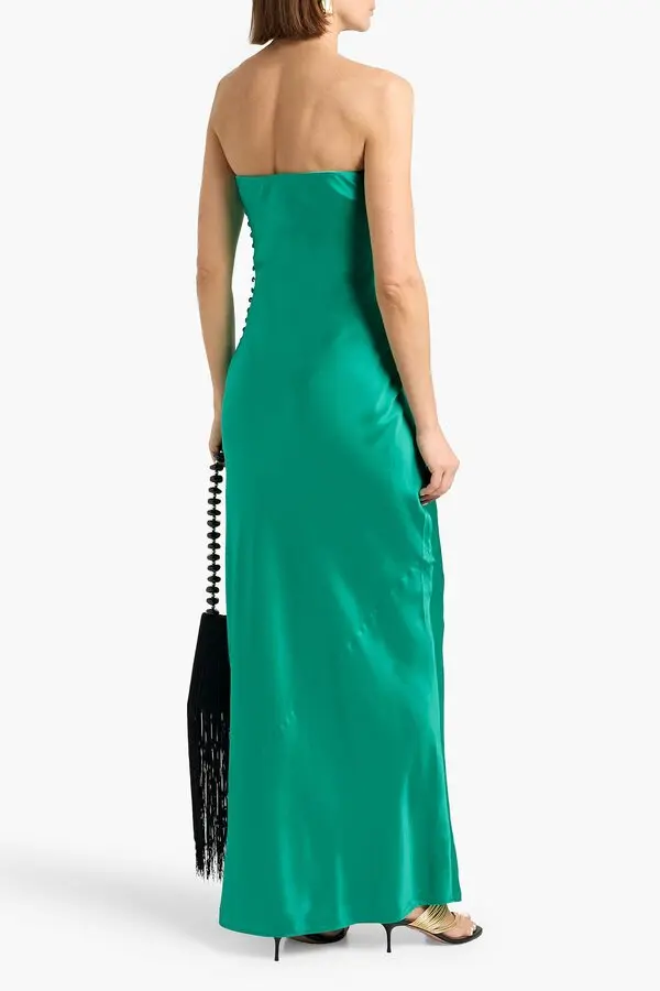Cult Gaia Perla Strapless Silk-blend Satin Maxi Dress