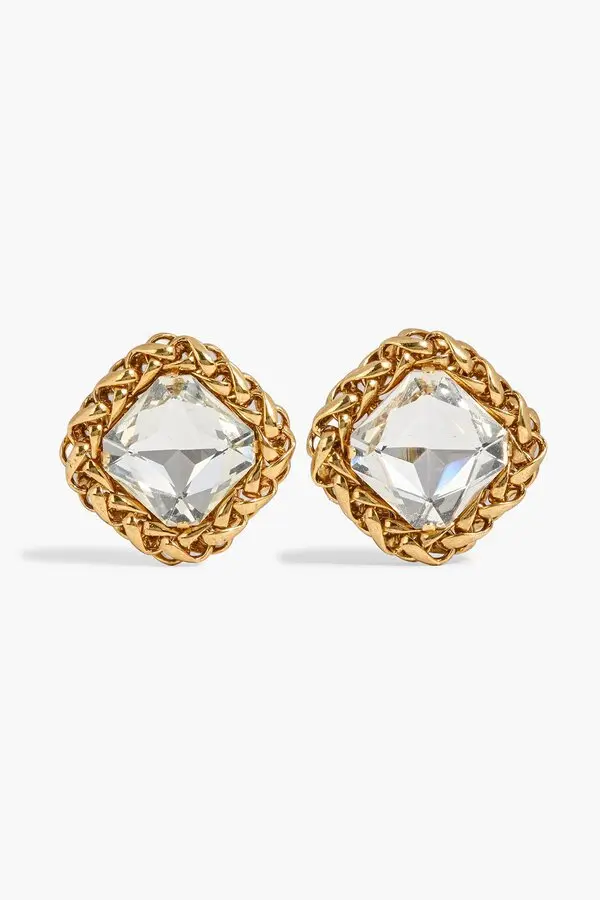 JENNIFER BEHR Belle Tone Crystal Earrings - Gold