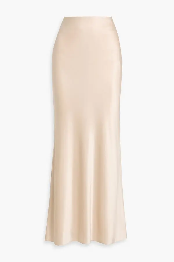 THE SEI Silk-satin Maxi Skirt - Beige