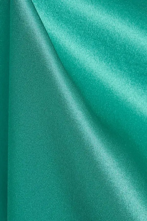 THE SEI One-shoulder Silk-satin Top - Jade
