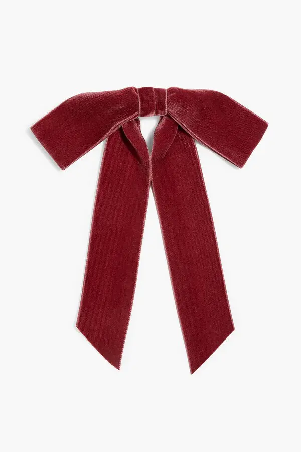 JENNIFER BEHR Velvet Bow Hair Clip - Antique Rose