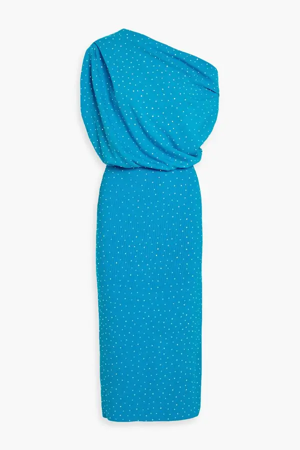 THE SEI Draped Crystal-embellished Midi Dress - Azure