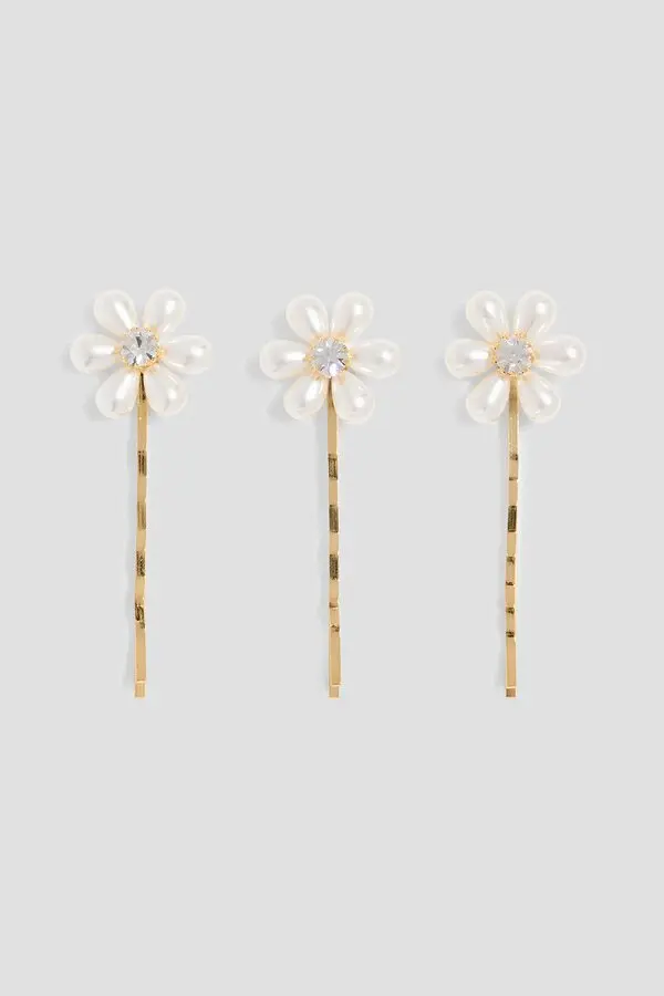 JENNIFER BEHR Laena Hair Slides Set Of Three - Gold