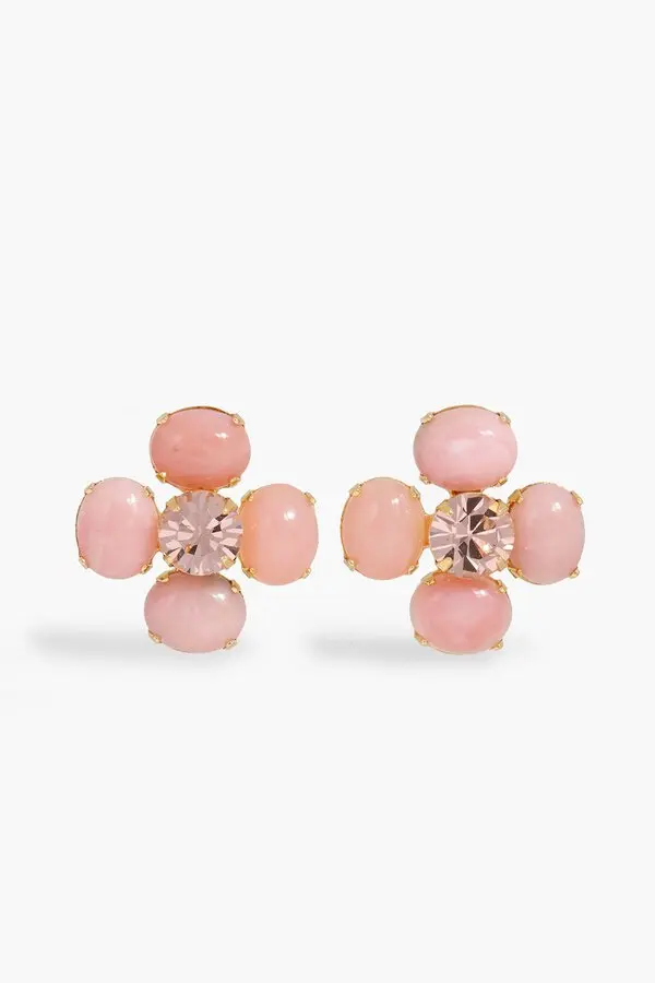 JENNIFER BEHR Quinn Opal And Crystal Earrings - Pink