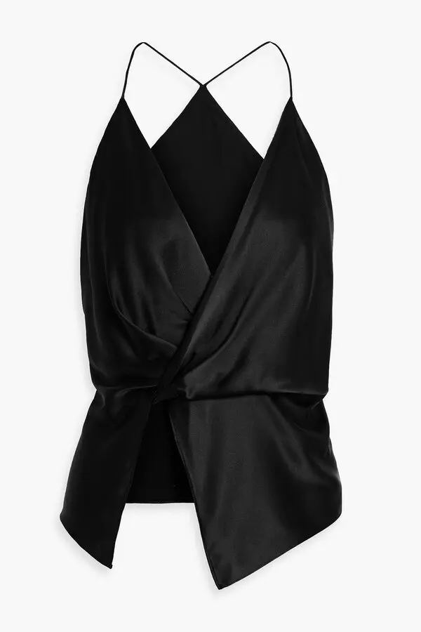 THE SEI Twisted Silk-satin Top