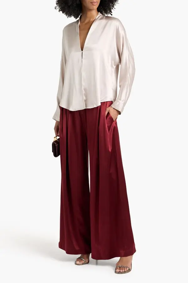 THE SEI Silk-satin Shirt