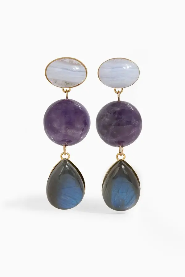 JENNIFER BEHR Natalia Amethyst Earrings - Gold
