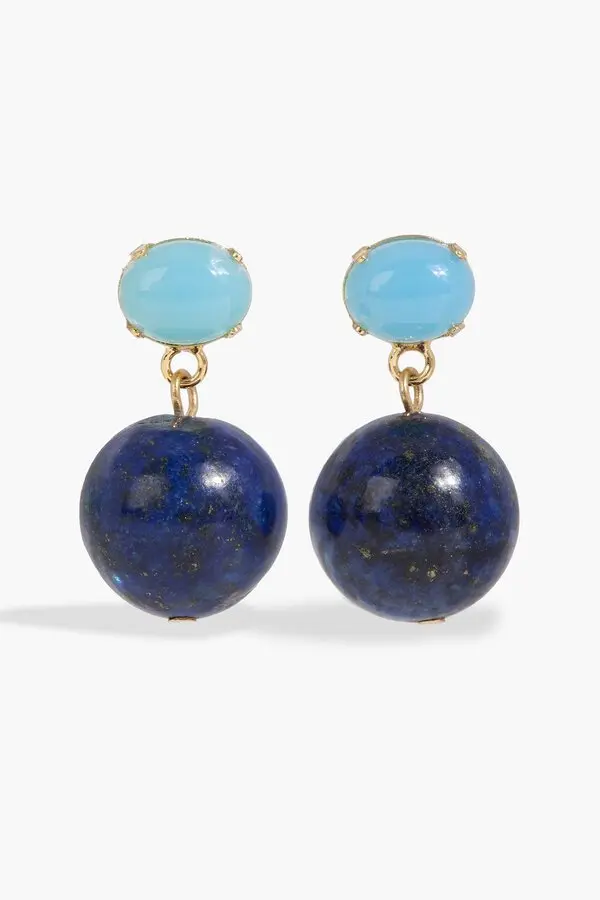 JENNIFER BEHR Everly Stone And Lapis Lazuli Earrings - Indigo
