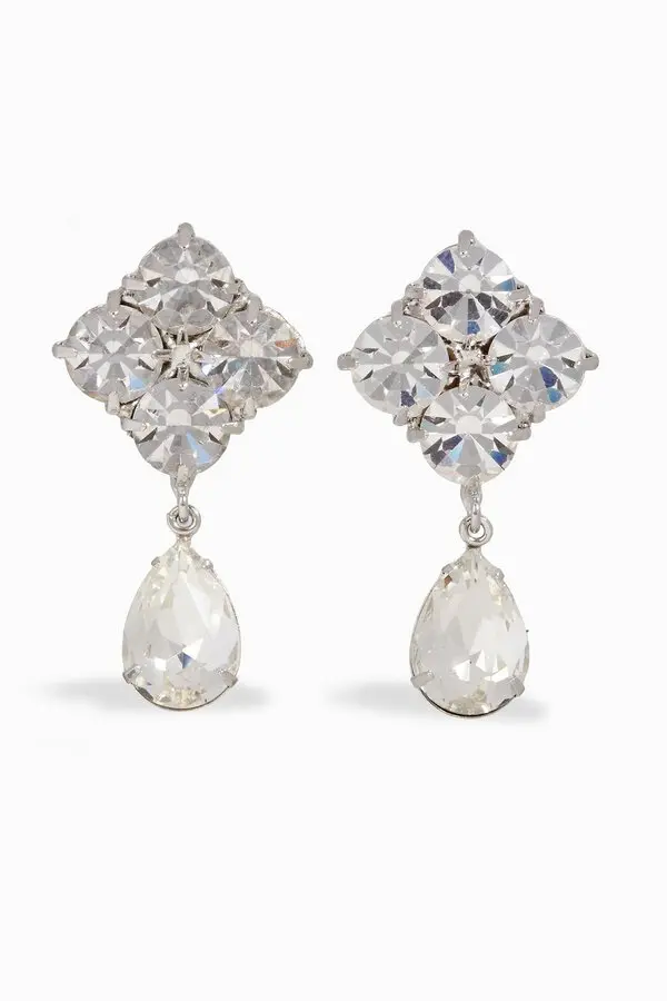 JENNIFER BEHR Morgana Crystal Earrings - Silver