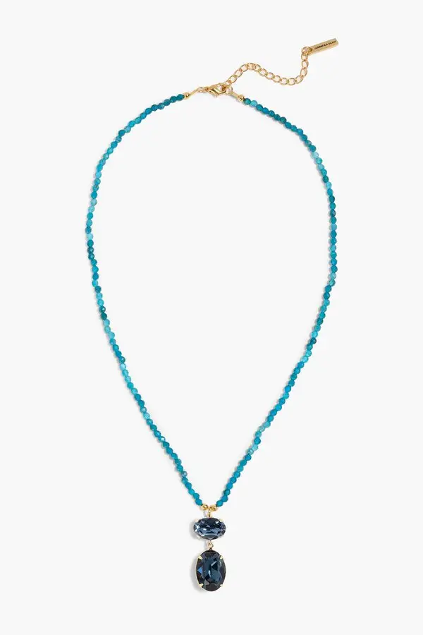 JENNIFER BEHR Frey Gold-tone, Apatite And Crystal Necklace - Blue