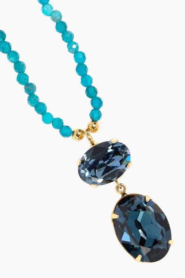 JENNIFER BEHR Frey Gold-tone, Apatite And Crystal Necklace - Blue