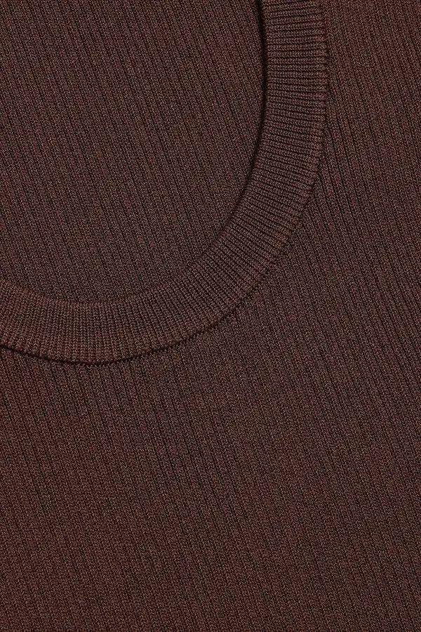 Matteau Ribbed Knit Tank - Chocolate