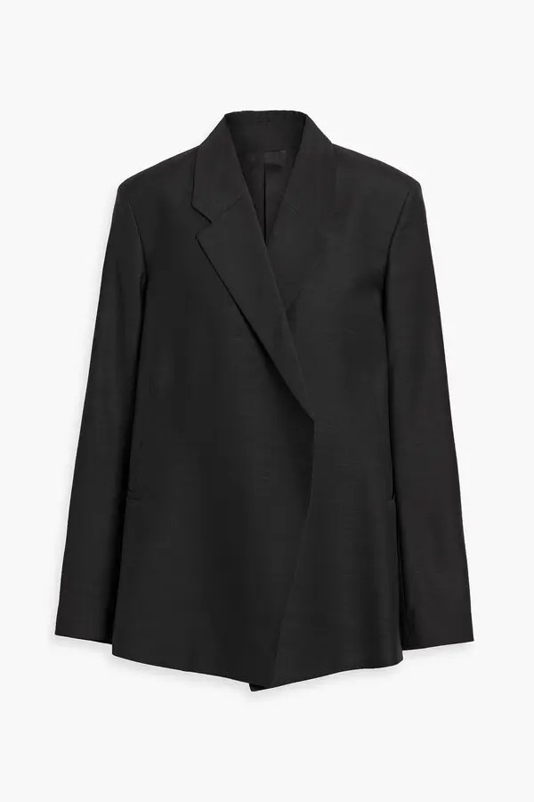 Bite Studios Polus Wool And Silk-blend Crepe Blazer - Black
