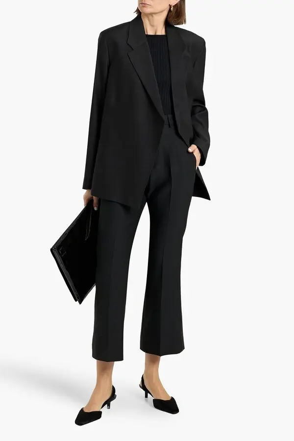 Bite Studios Polus Wool And Silk-blend Crepe Blazer - Black