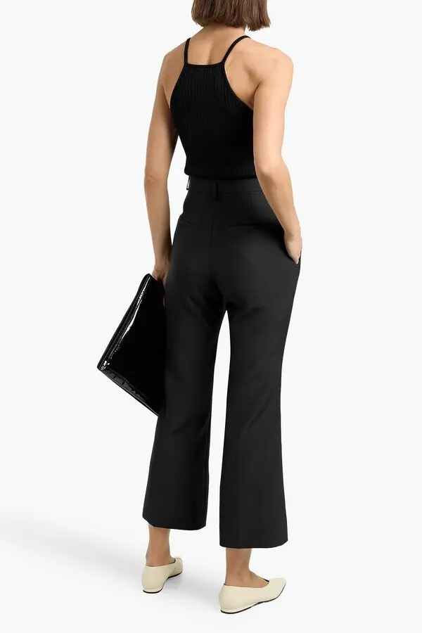 Bite Studios Credo Wool And Silk-blend Crepe Bootcut Pants - Black