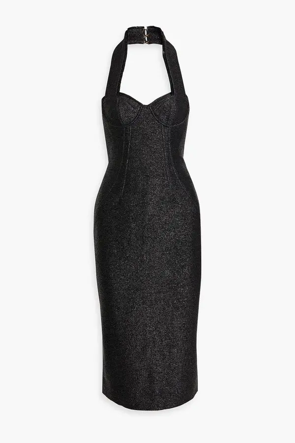 Cult Gaia Winslow Cotton-blend Halterneck Midi Dress - Black
