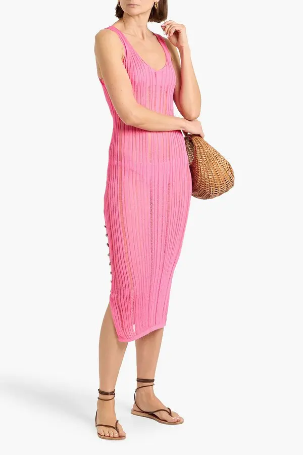 Cult Gaia Elsha Ribbed-knit Midi Dress