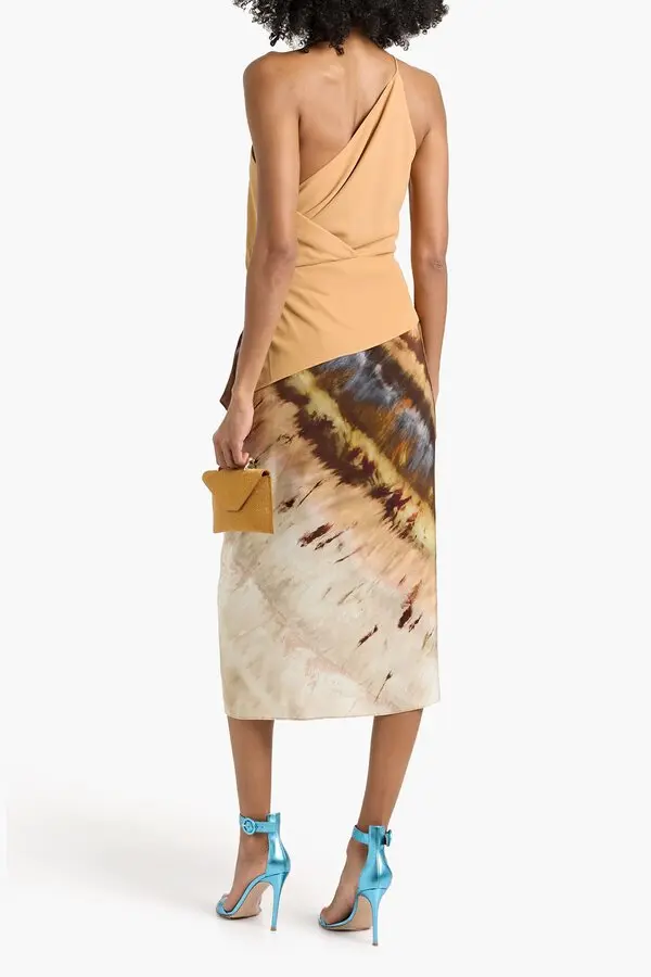 THE SEI One-shoulder Twisted Crepe Top
