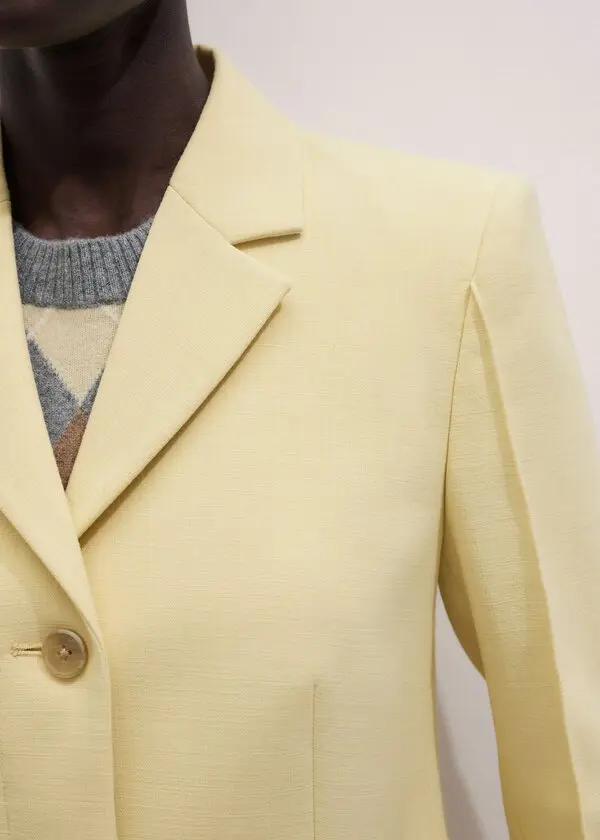 ME+EM Slim Contour Blazer - Dusted Lemon Yellow