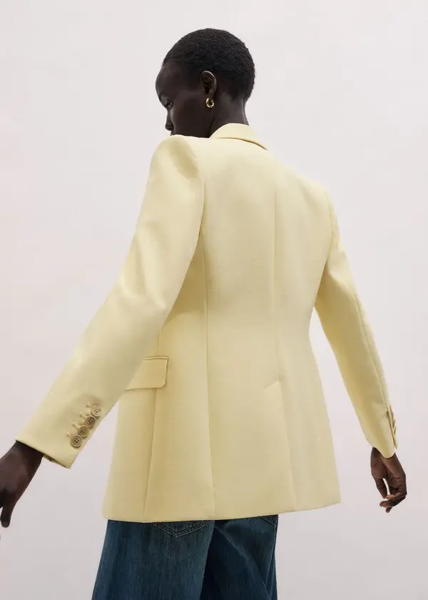 ME+EM Slim Contour Blazer - Dusted Lemon Yellow