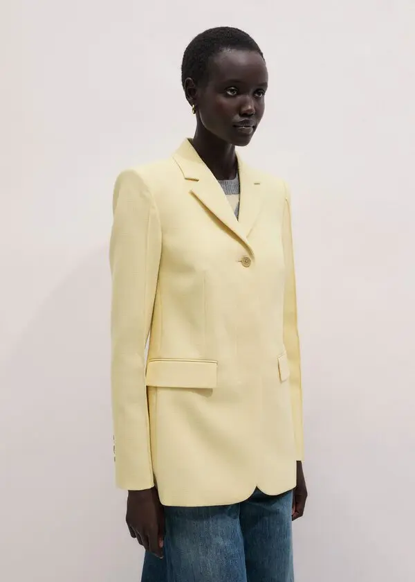 ME+EM Slim Contour Blazer - Dusted Lemon Yellow